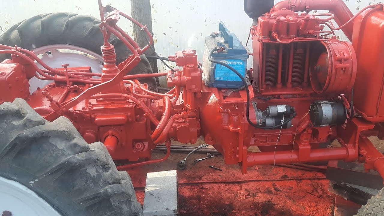 First start after general repair of the T25 tractor 25HP - YouTube