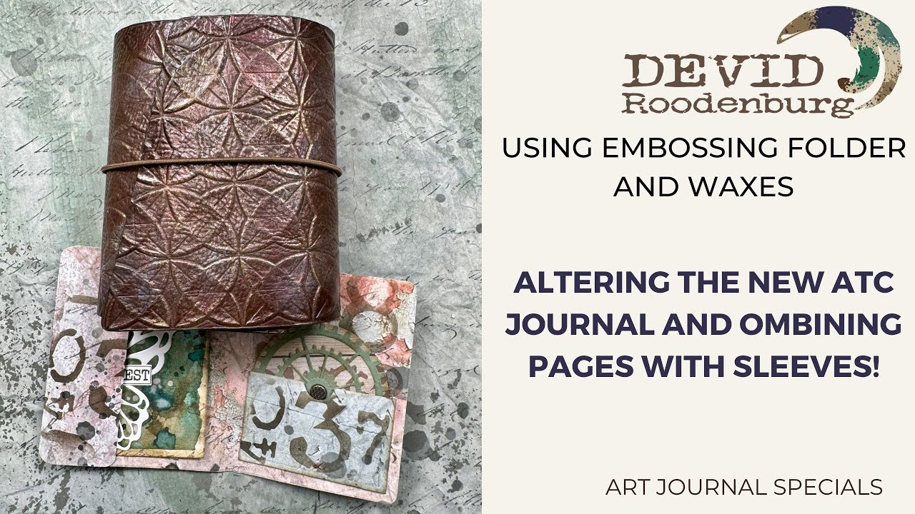 Decorating the ATC journal and combining pages with sleeves - YouTube