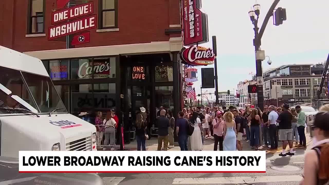 Raising Cane's opens on Broadway - YouTube