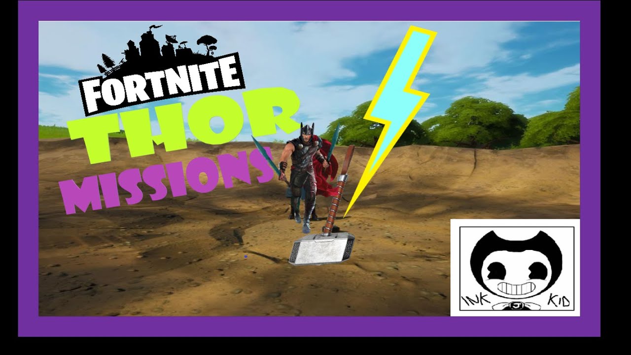 Fortnite - Thors Missions ( Bifrost marks / pick up Mjolnir / emote as ...