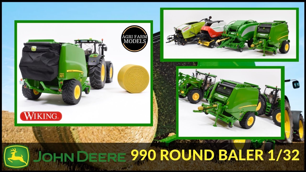 1/32 Scale JOHN DEERE 990 Round baler by WIKING | Farm model review #53 ...