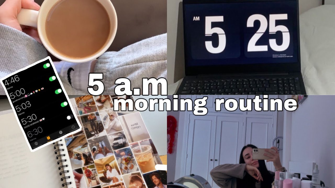 5:00 A.M MORNING ROUTINE ☕️ | skincare, productividad, journaling ...