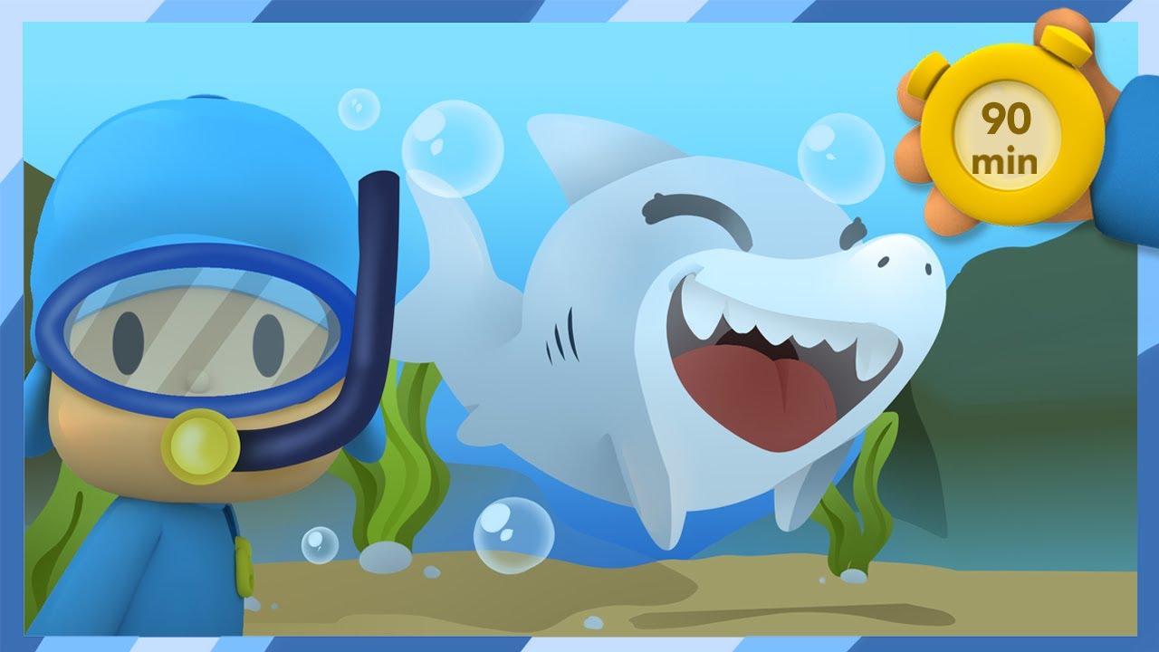 🦈 POCOYO AND NINA - The Shark is Coming! [90 min] | ANIMATED CARTOON ...