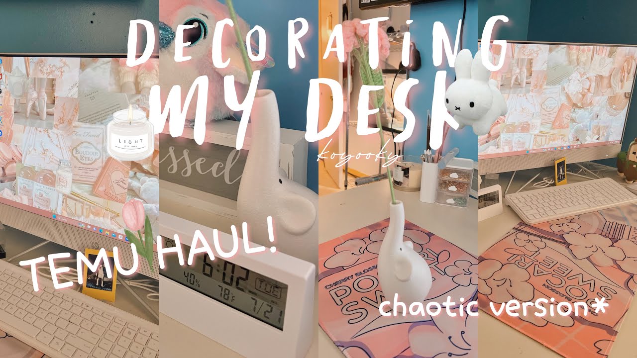 decorating my desk ☁️ temu haul ♡ - YouTube