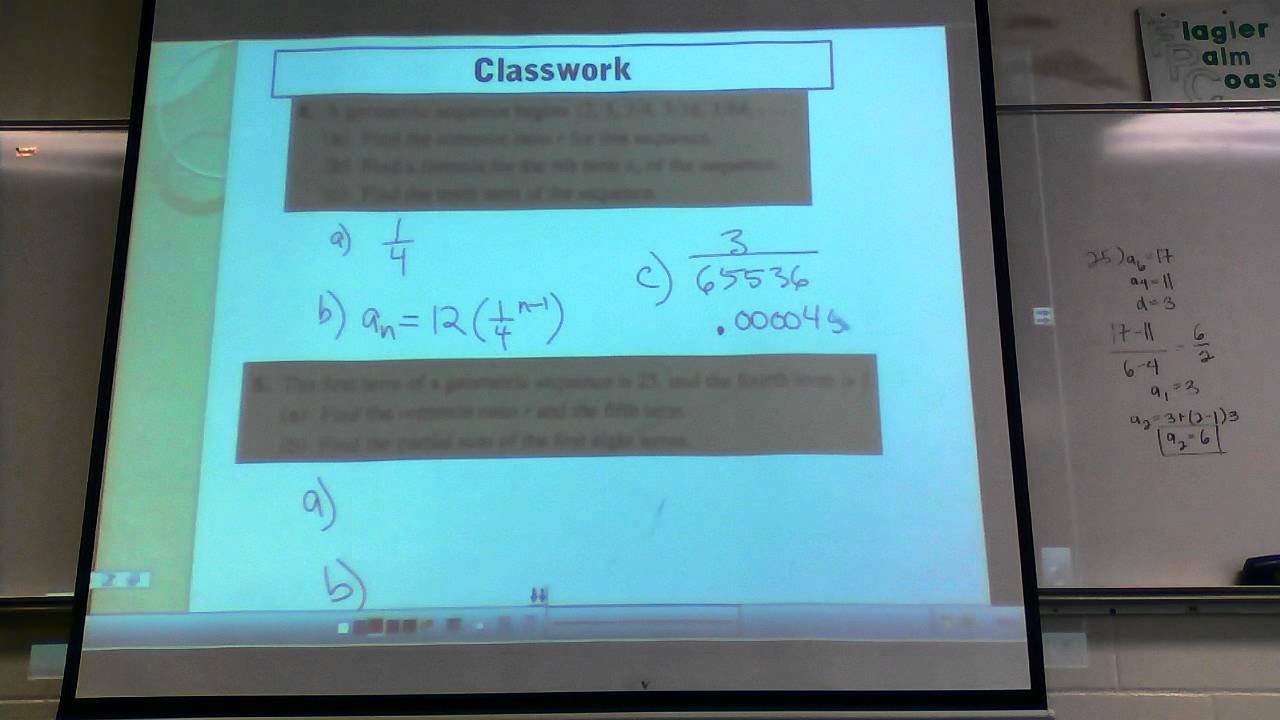Geometric Sequence and Series (IB Math SL1 9/26/12) - YouTube