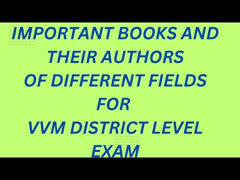 IMORTANT BOOKS AND THEIR AUTHORS OF DIFFERENT FIELDS #VVM #prepration # ...