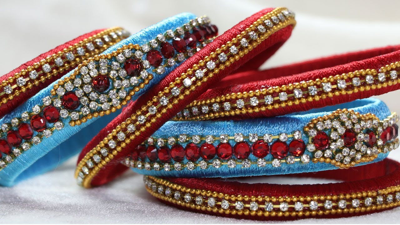 How to Make Silk Thread Fancy Tassel Designer Bangles at Home // By ...