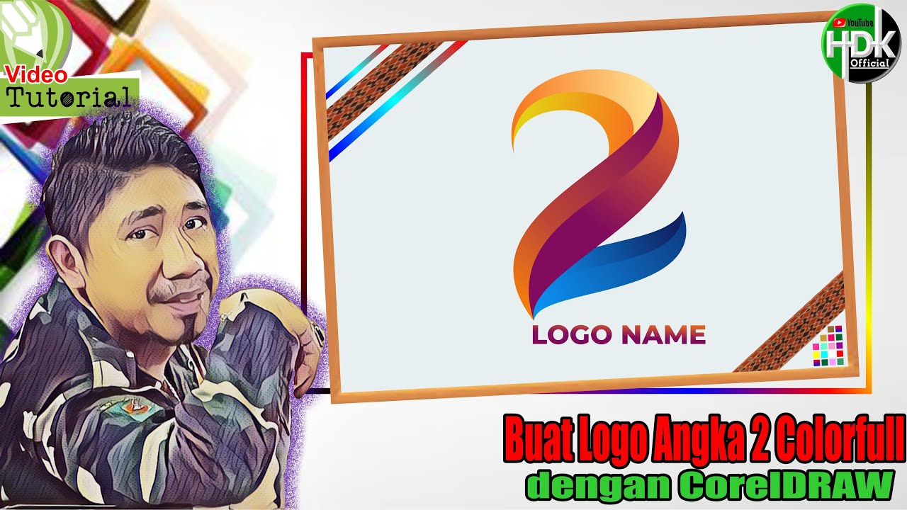 Buat Logo di CorelDraw | BUAT LOGO ANGKA NOMOR 2 COLORFULL | 3D ...