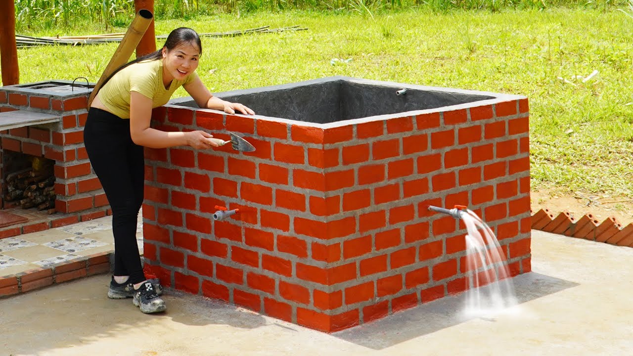Build a Water Tank, Bathtub, Build Farm Life | Quân Thị Kỳ - YouTube