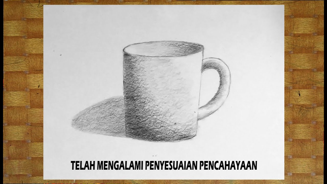 Menggambar model alam benda teknik arsir untuk pemula - Gelas 3D ...