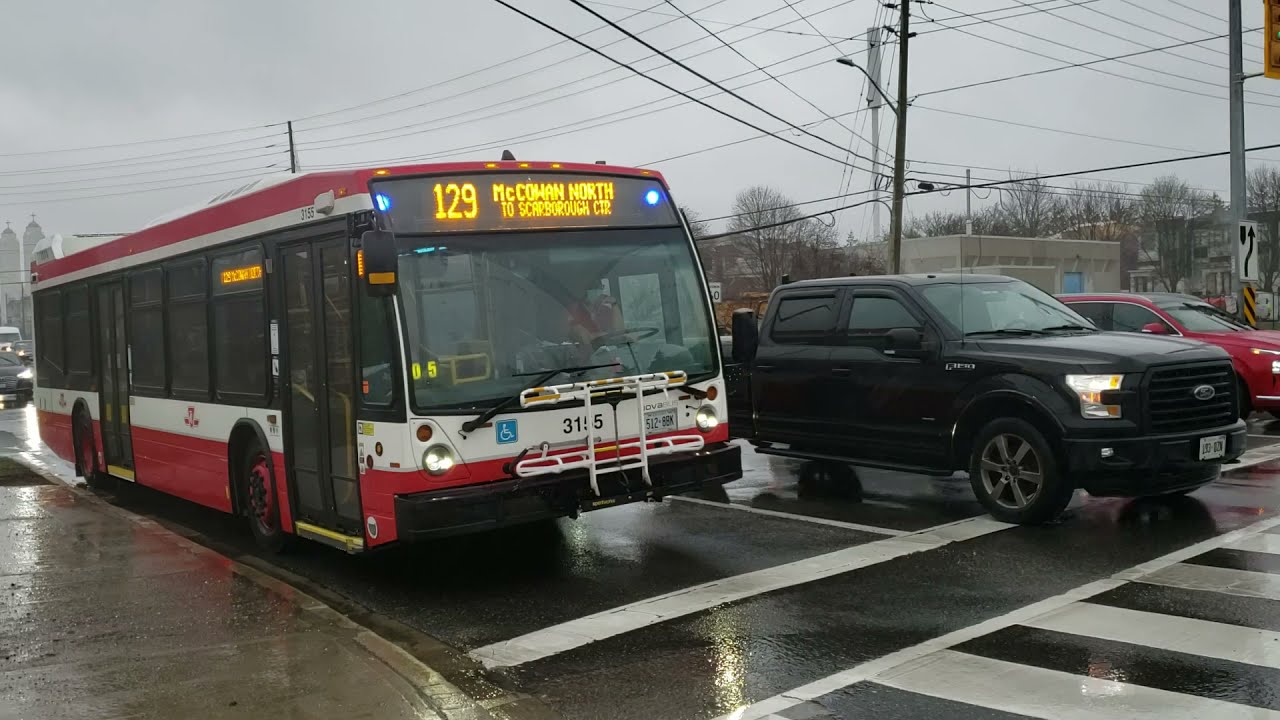 TTC 3155 on Route 129A + YRT 1407 on Route 304 - YouTube