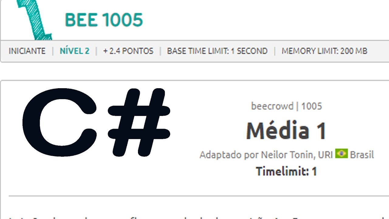 Beecrowd 1005 C# (C-Sharp) - YouTube