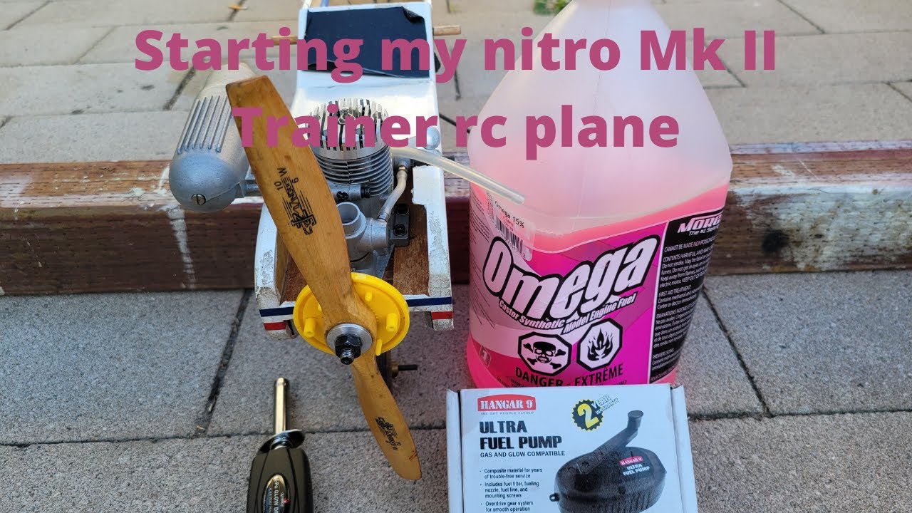 Starting my rc 40 Mk II trainer rc plane - YouTube
