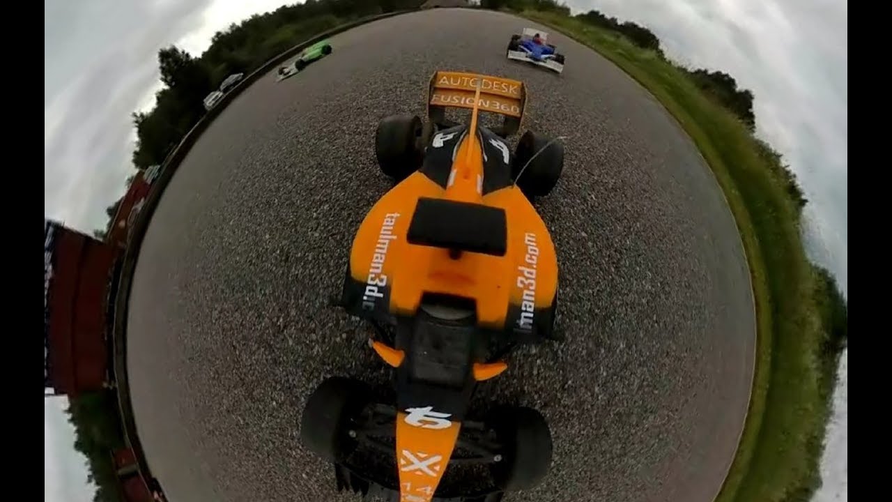360 tour around a race track with the 3D Printed OpenRC F1 and HPD F1 ...