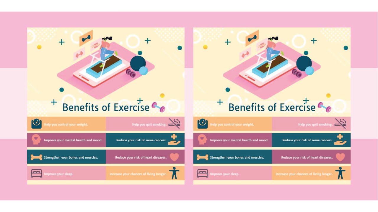 Create Infographic Poster About Benefits of Exercise - YouTube