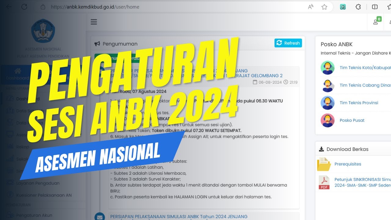 CARA CEPAT PENGATURAN SESI ANBK 2024 - YouTube