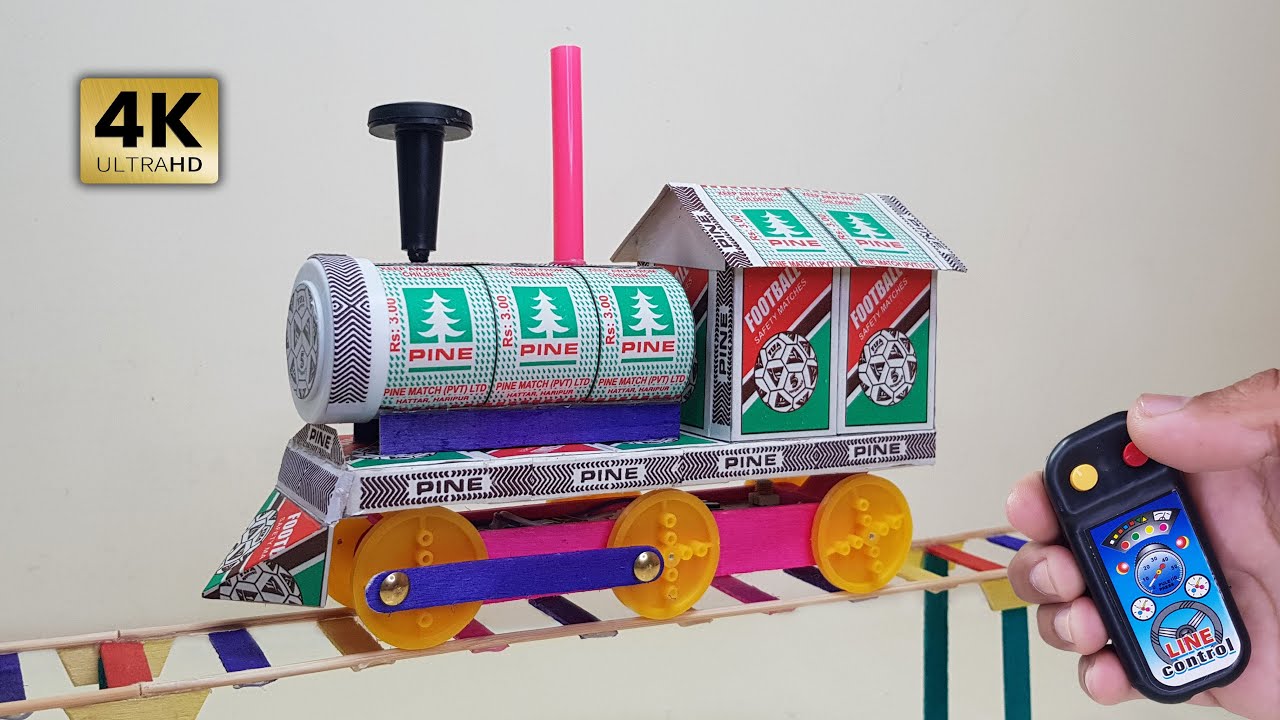 How to Make Matchbox Train at Home | DC Motor Toy Train Science Project ...
