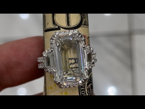 See-through emerald cut Diamond ring - YouTube