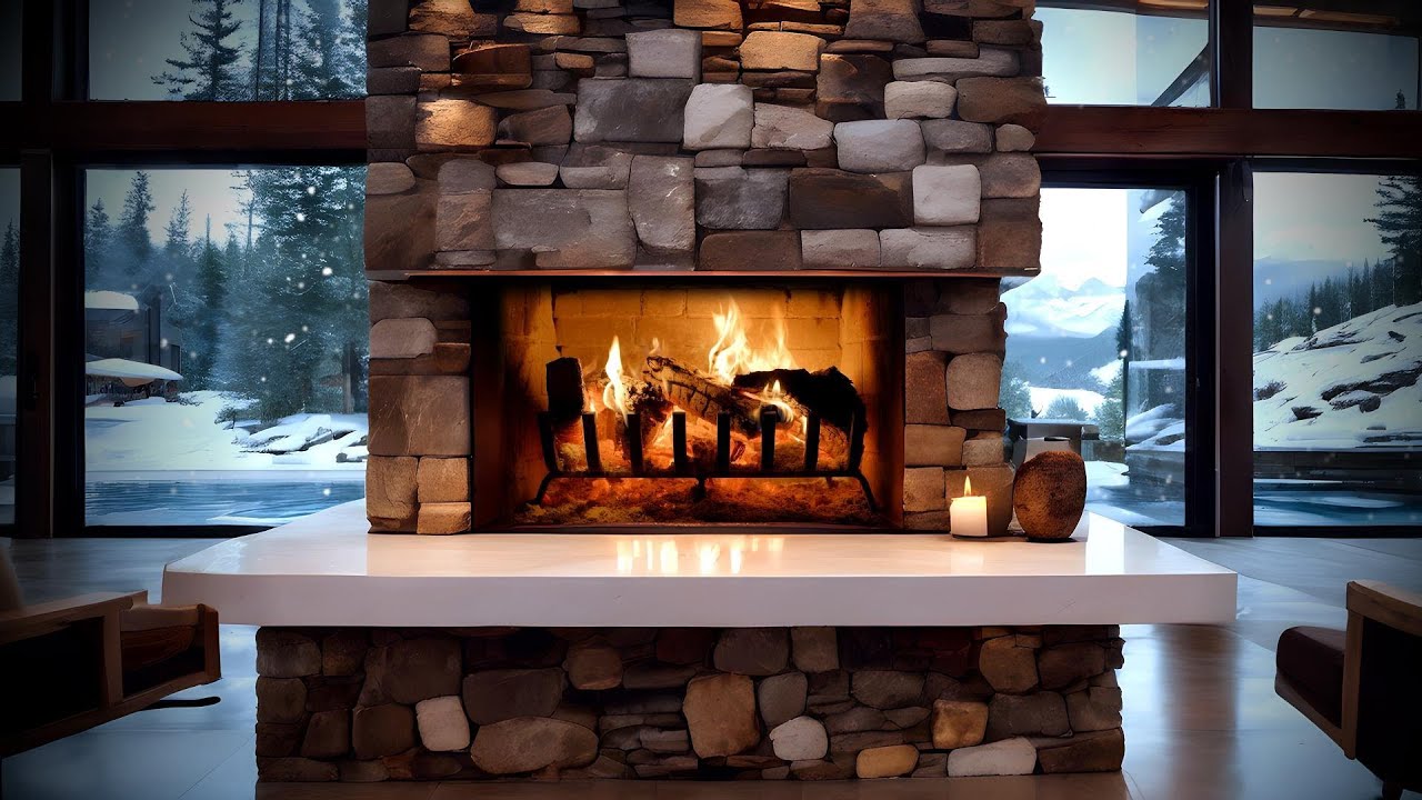 Relax in the Lobby of a Luxury Ski Resort | Cozy Winter Retreat with ...