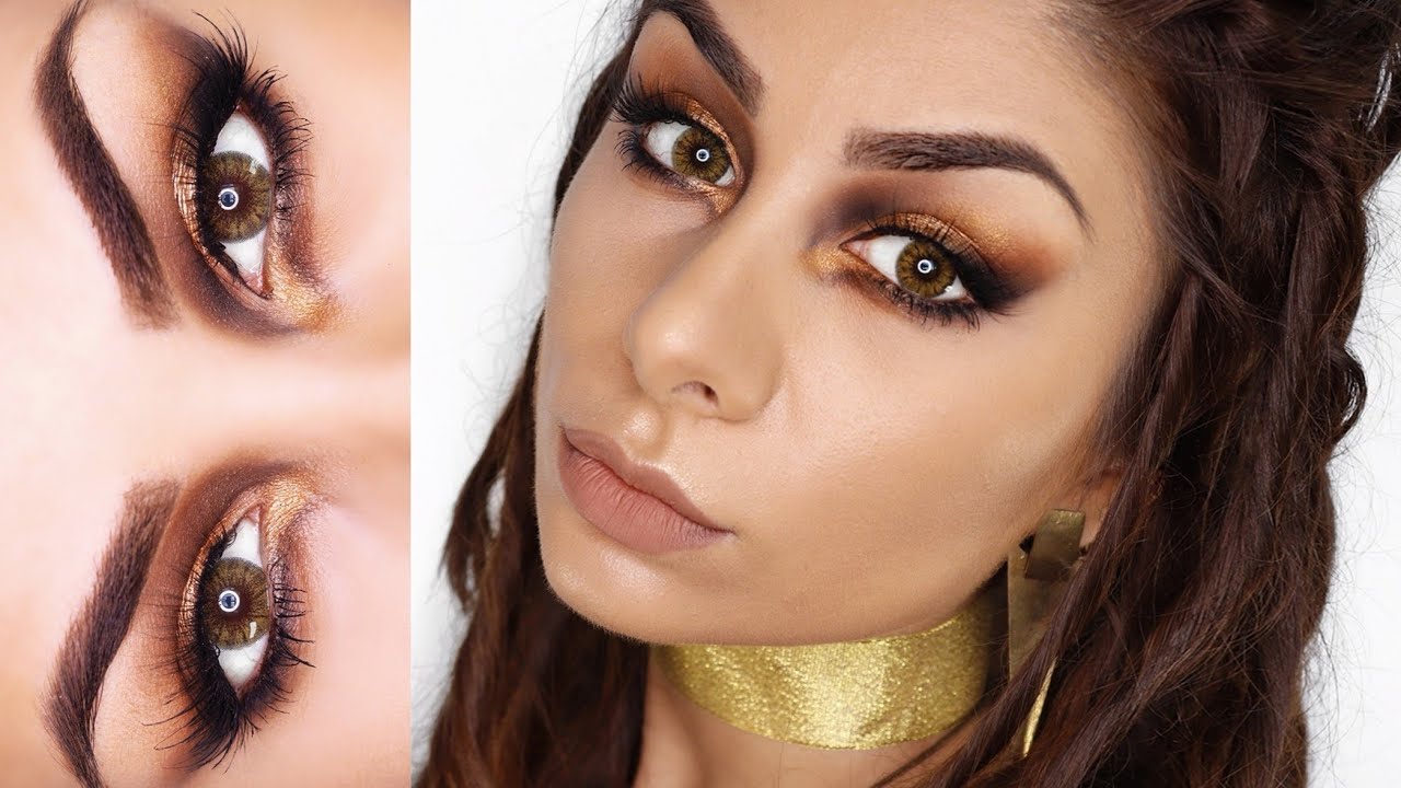 GOLD EYE MAKEUP | Desert Inspired Look - Chiara Lens in "Desert Brown ...