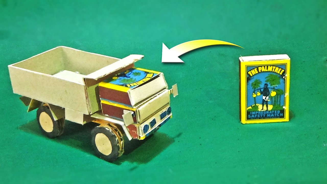 Cara Membuat Mobil Truk Dari Kardus bekas Korek Api - YouTube