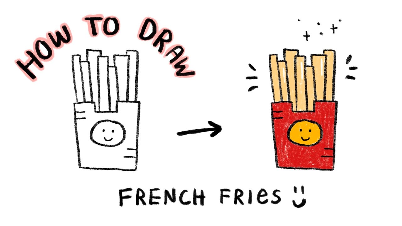 How to Draw Easy Cute French Fries - YouTube