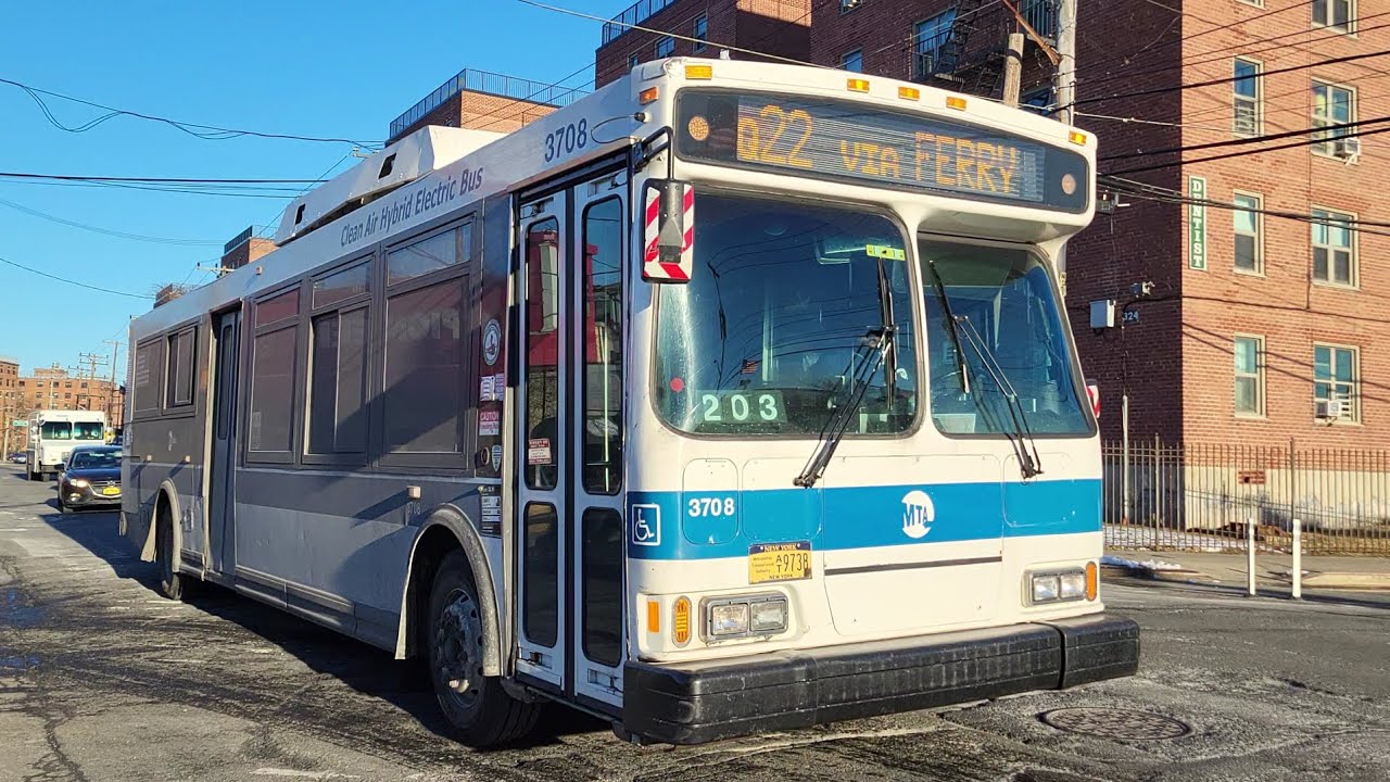 MTA Bus: 2007 Orion VII Old Gen Hybrid 3708 On The Q22 @ Beach Channel ...