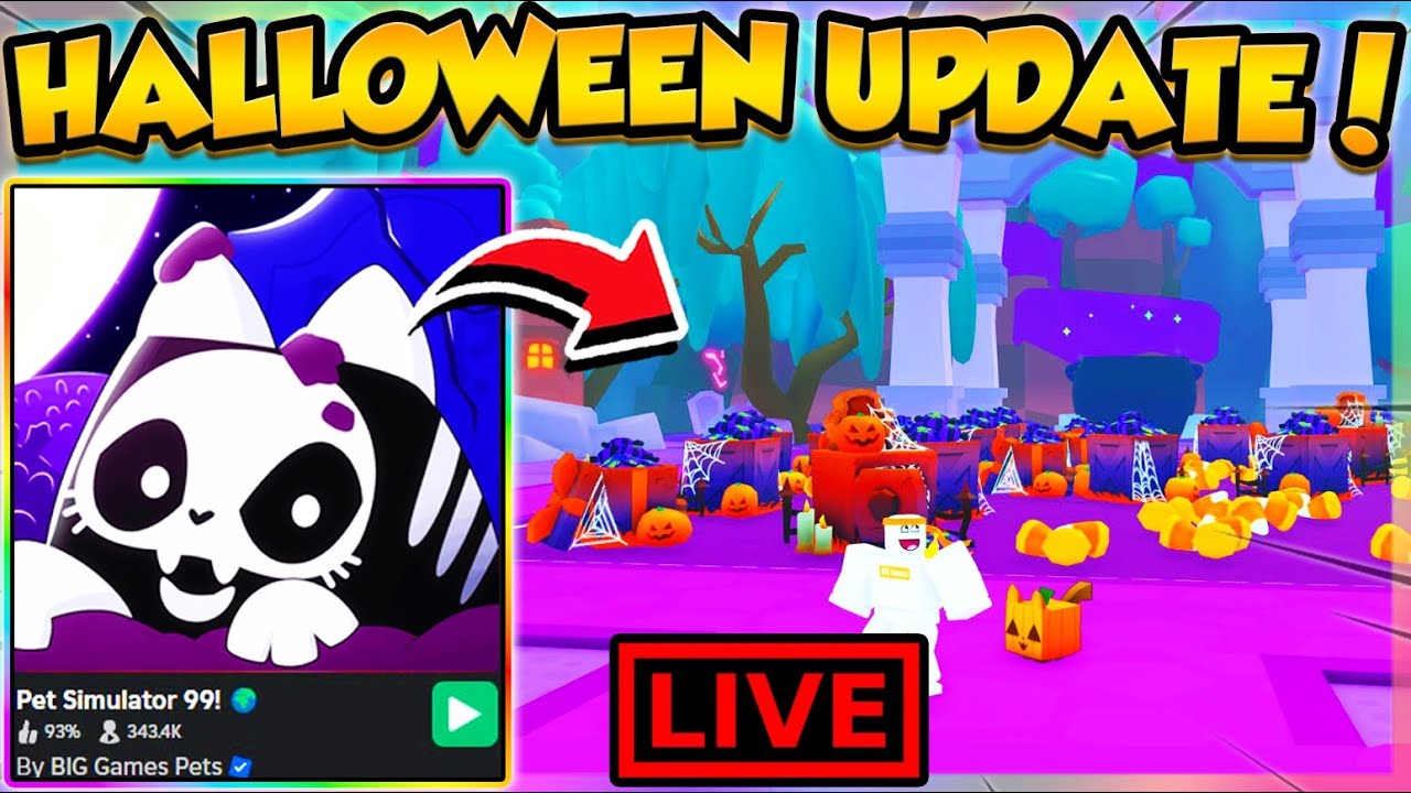 (🔴LIVE)🎃HALLOWEEN UPDATE in Pet Simulator 99!! (Roblox) - YouTube