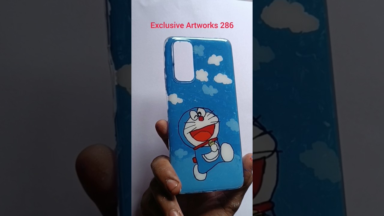 doremon drawing on phone case/glass painting #viral #glasspainting # ...
