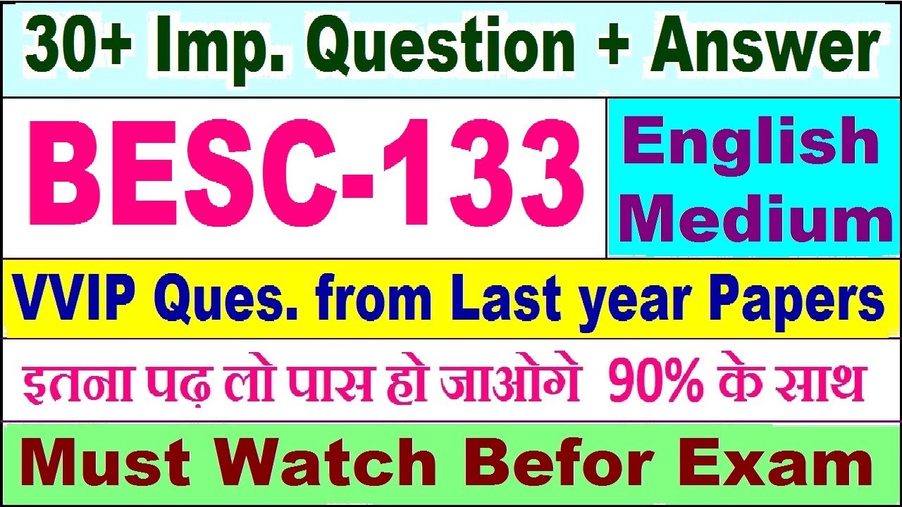 BESC 133 important questions with answer in English | besc 133 Previous ...
