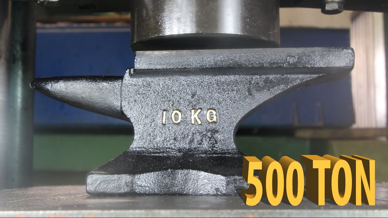 Experiment 10kg Anvil VS Mega Hydraulic Press 500 ton - YouTube