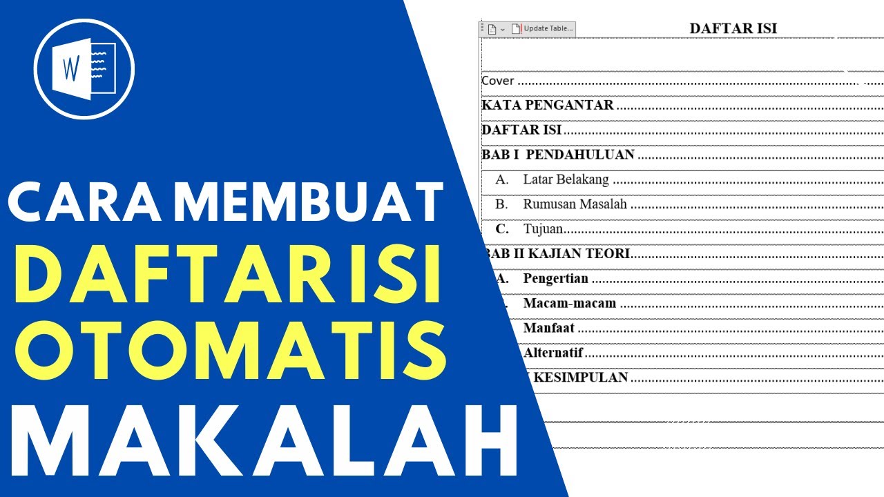 3️⃣ cara MUDAH membuat daftar isi otomatis makalah di word | Tutorial ...
