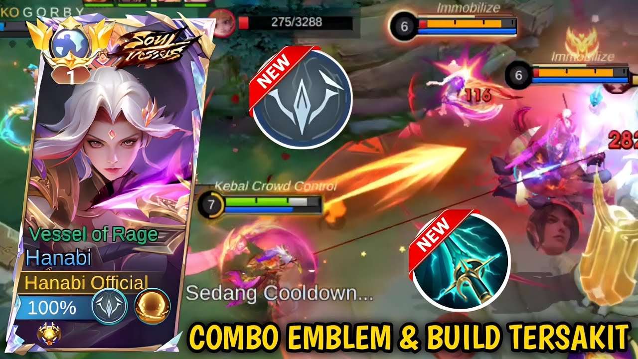 HANABI NEW COMBO EMBLEM & BUILD TERSAKIT 2024 - DAMAGENYA GAK NGOTAK ...
