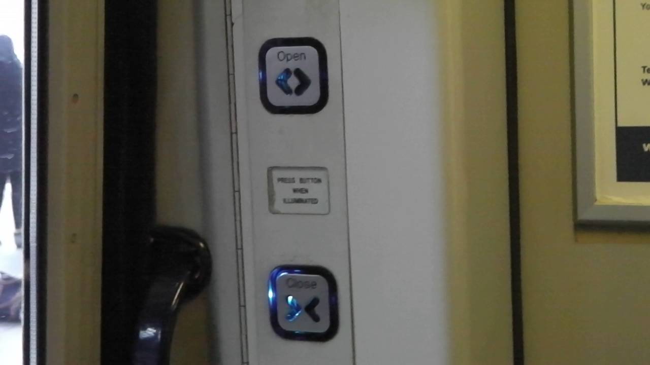 Class 158 DMU original passenger door buttons - YouTube