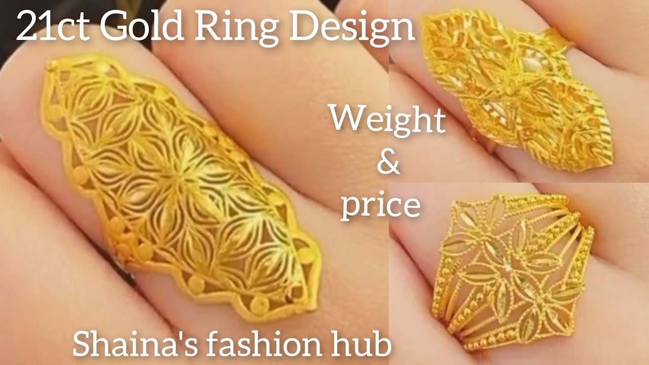 Latest 21ct Gold Ring Design with weight and price - YouTube