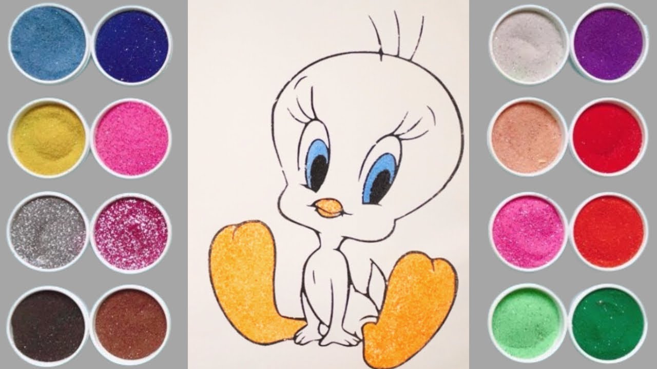 Tweety Sand Painting - #tweetybird #sandart #asmr - YouTube
