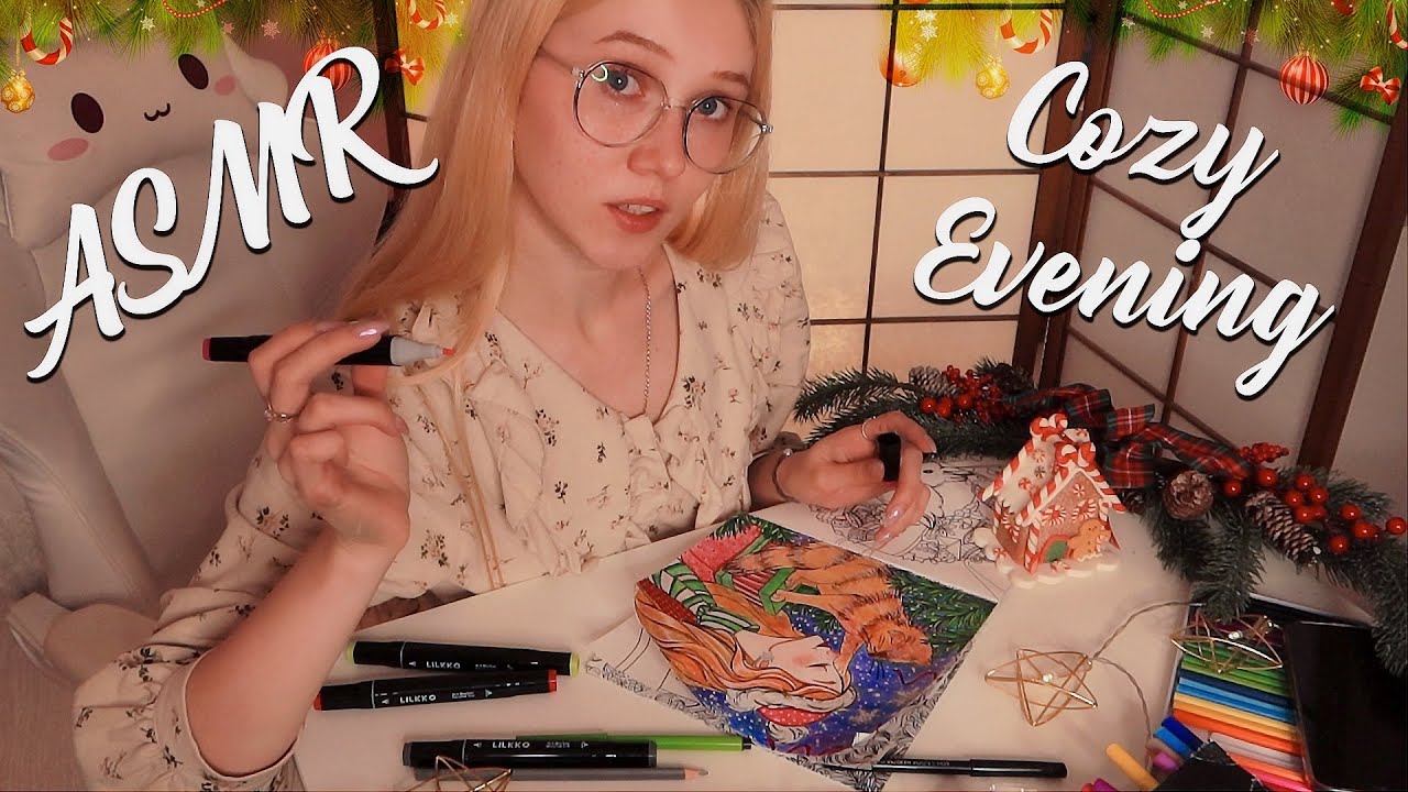 ASMR Coloring Book ️ with me 🎀 relaxing sounds for you - YouTube