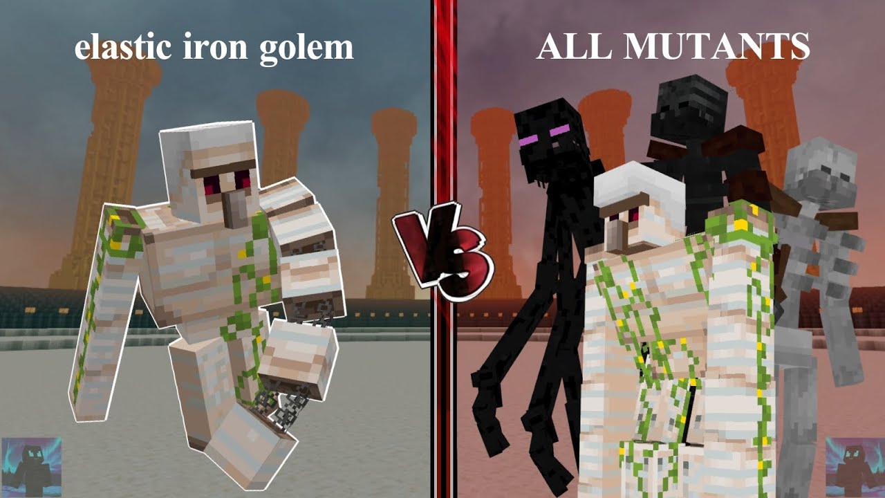 Elastic Iron Golem vs All Mutant - Golem vs Mutant | Minecraft Mob ...