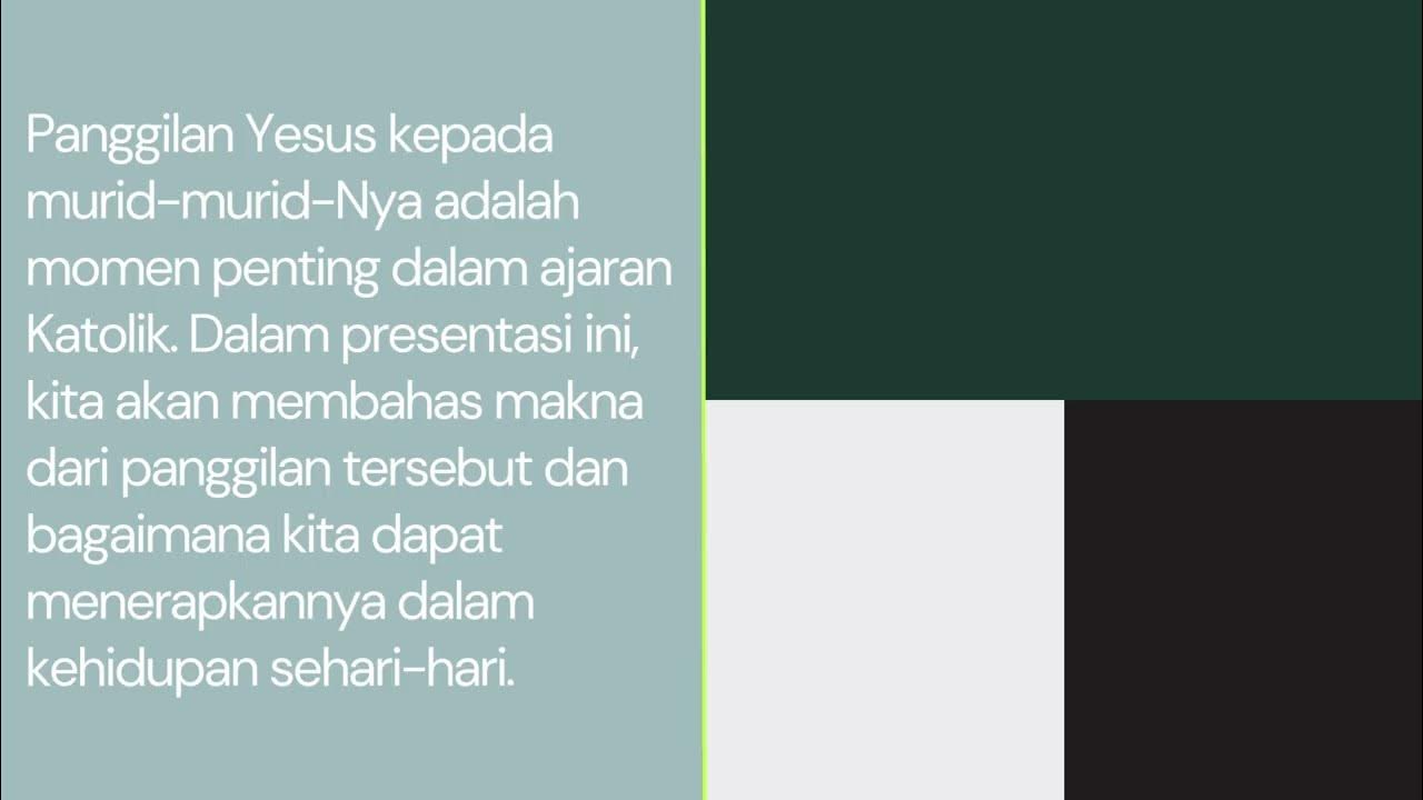 Video Pembelajaran Agama Katolik Kls IX Materi: YESUS MEMANGGIL MURID ...