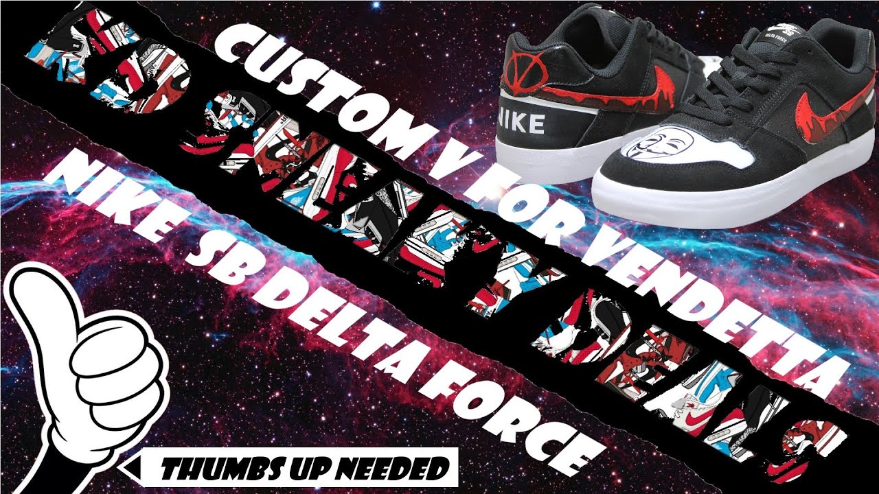Nike Delta Force Vulc SB Black V for Vendetta customs. SKU: 942237 010 ...