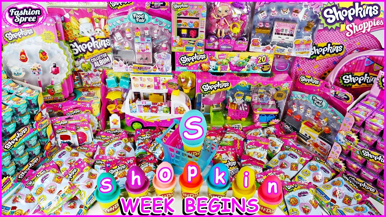 ~ SHOPKINS WEEK BEGINS~ SHOPKINS themed Giant PLAY DOH SURPRISE EGG ...