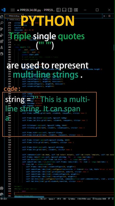 Triple Single Quotes In Python Multiline Strings Python Pythink1 Python For Beginners