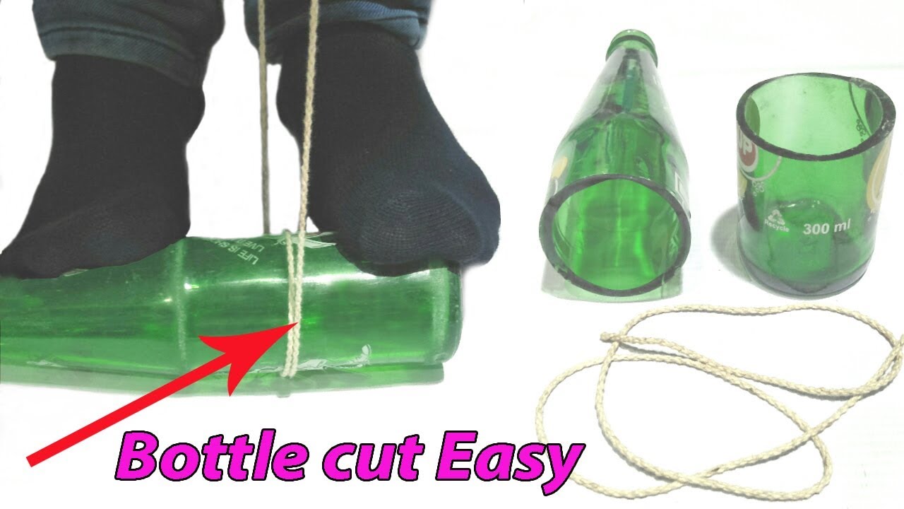 Bottle Cutting with Rope, Homemade System // bottle kaise Cutting Kare ...