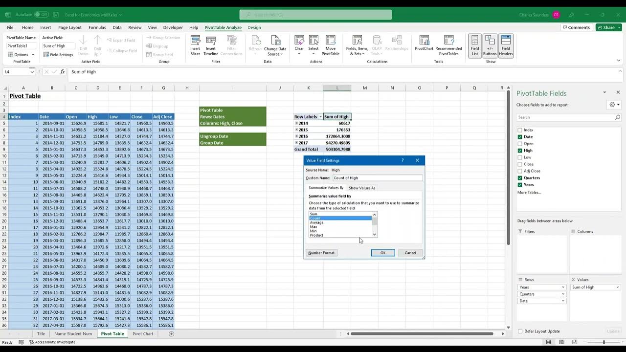 wb09v01 Pivot Tables - YouTube