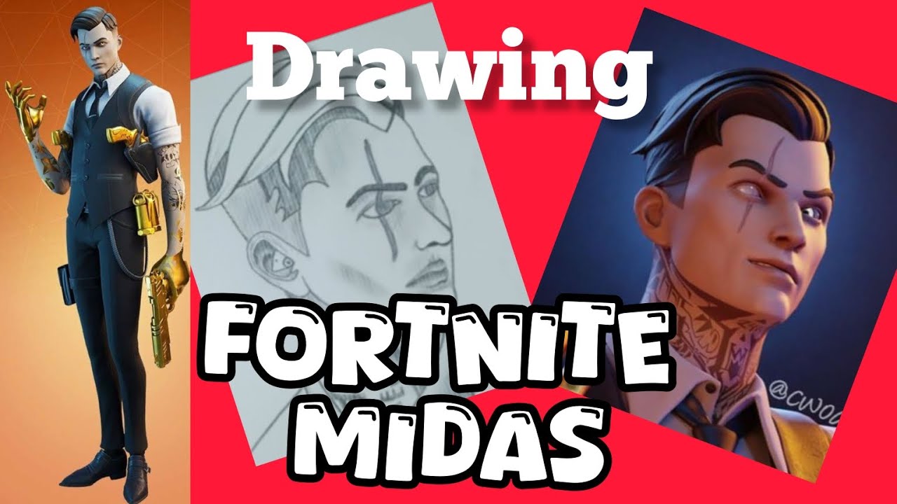 How to draw MIDAS fortnite's skin // drawing beautiful anime step by ...