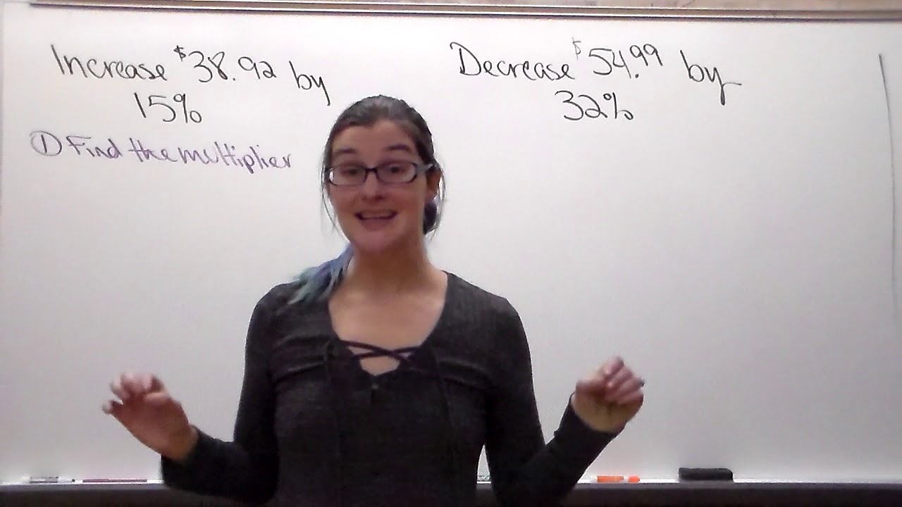 Increase and Decrease a number by a percent (Using multipliers) - YouTube
