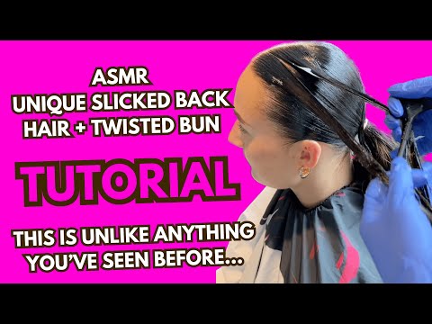 ASMR Ballroom Hairstyle | Unique Slicked Back in 4 parts + Twisted Low Bun Tutorial