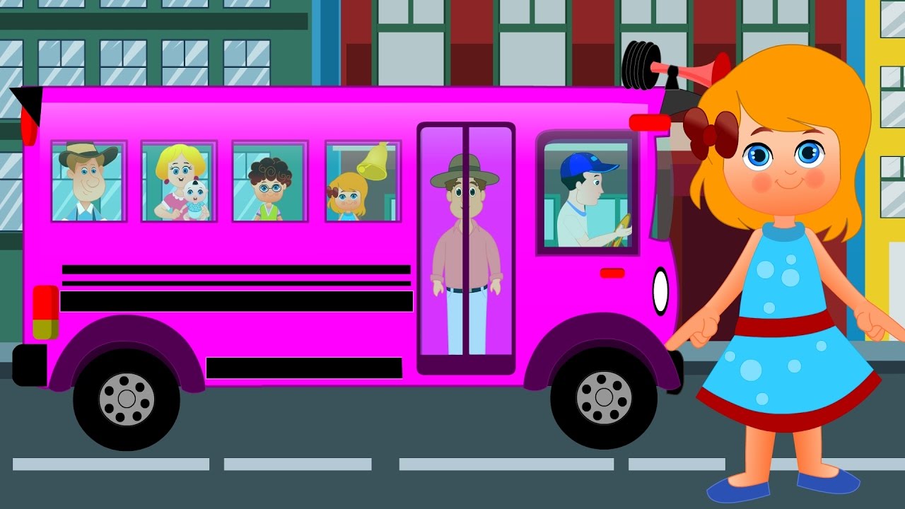 The Wheel On The Bus Go Round And Round | Nursery Rhymes | Kids Songs ...