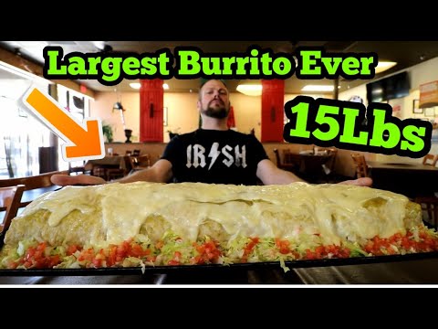 Eating The Largest Burrito Ever | ManVFood | 15lbs - YouTube