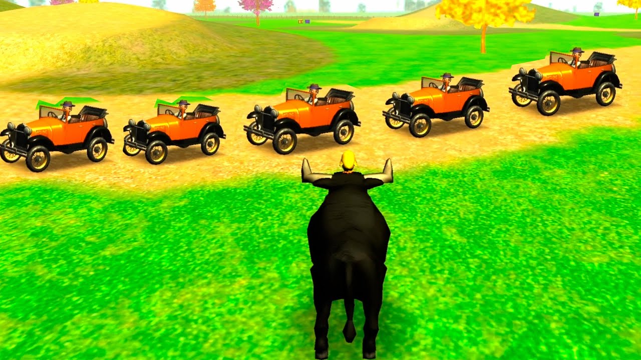 Jugando con el Auto Bochinchero ¿Me alcanzará el toro y el pollito ...